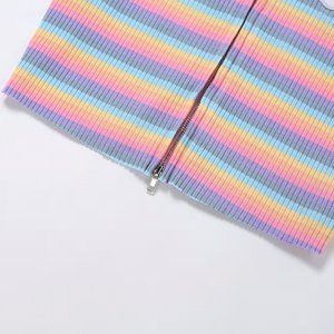 Tops | Pastel Rainbow Crop Top | Poshmark